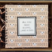 Dog memory book gift, 8" x 8" scrapbook in gift box - Keep It In A Frame