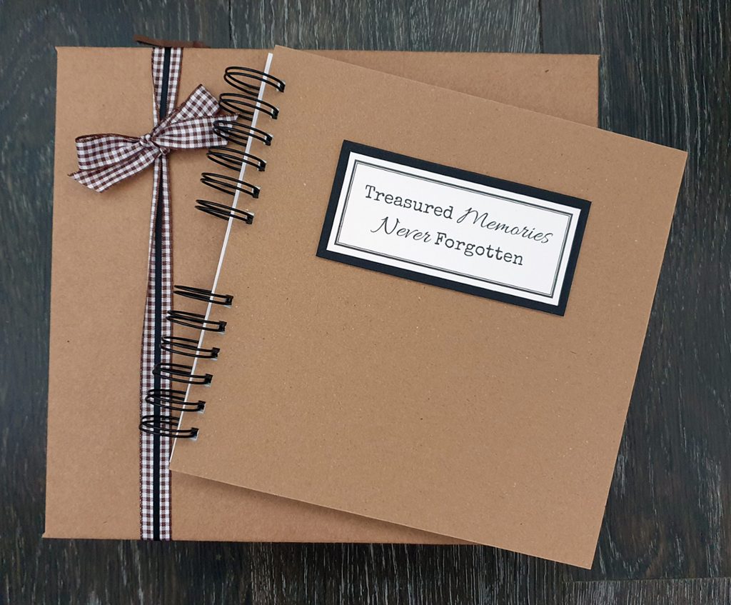 Handmade remembrance album, condolence book, 8" x 8" scrapbook in gift ...