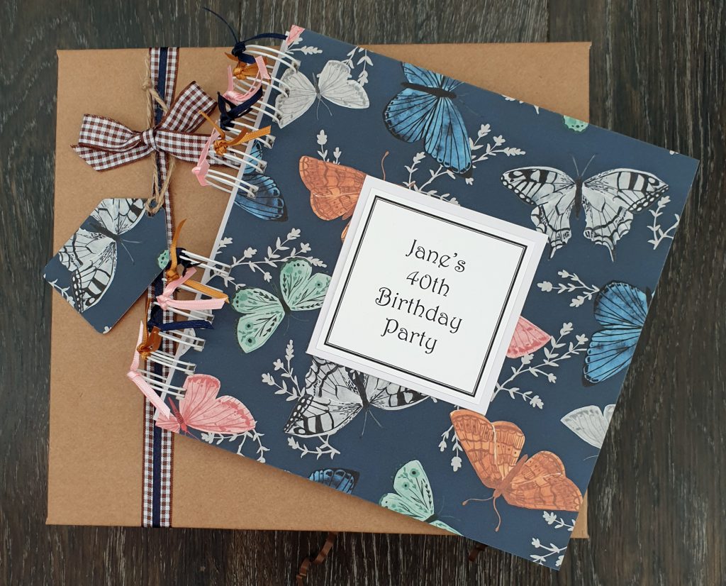 40th Birthday Butterfly Memory Book, 8" x 8" scrapbook in gift box ...